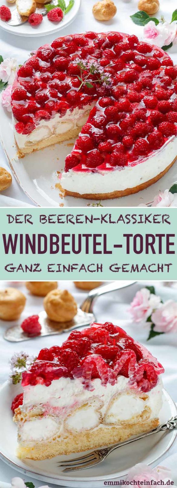 Windbeuteltorte mit Beeren ganz einfach - emmikochteinfach