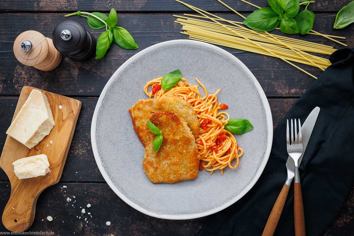 Piccata Milanese – Kalbsschnitzel mit Spaghetti